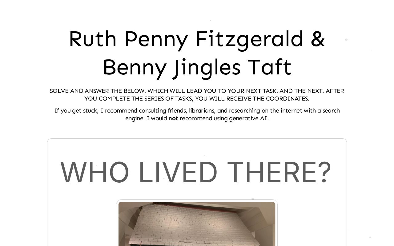 Ruth Penny Fitzgerald & Benny Jingles Taft